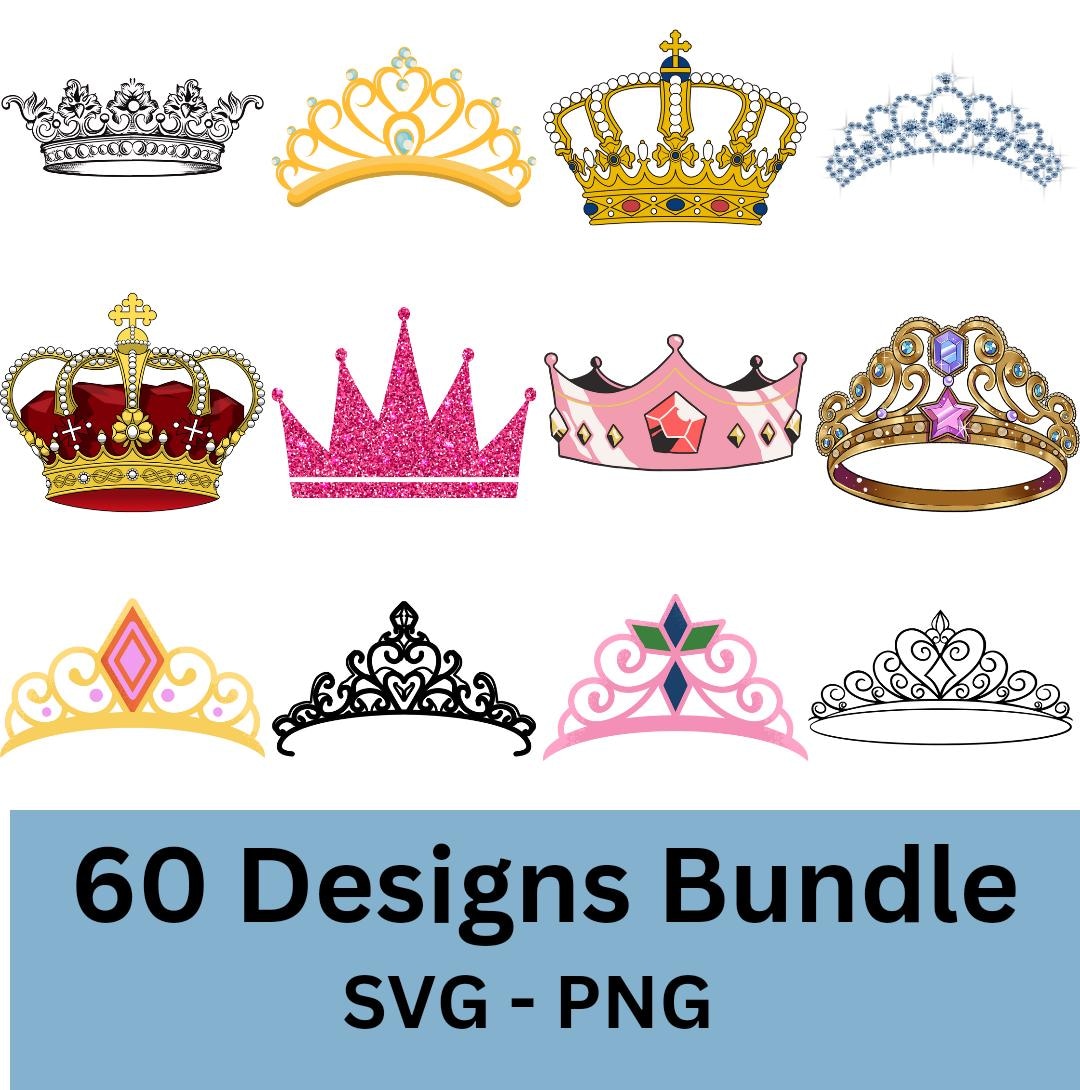 Crown SVG Bundle, Crown PNG Bundle, Crown Png Clipart, Tiara Crown Svg ...