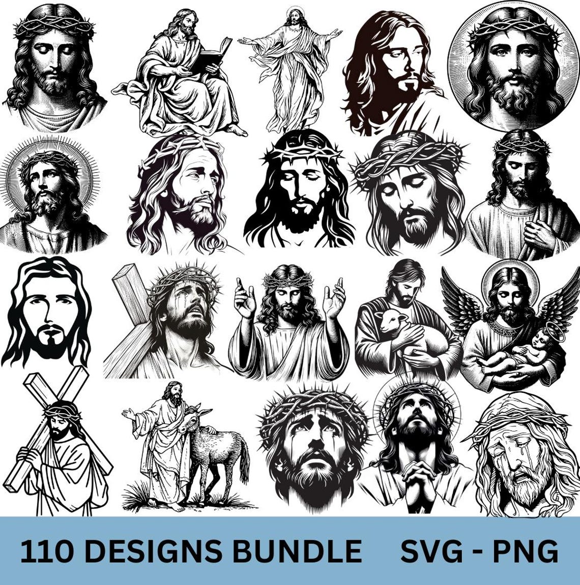 Jesus SVG Bundle, Christian Svg, Jesus Cut Files, Jesus Clipart ...