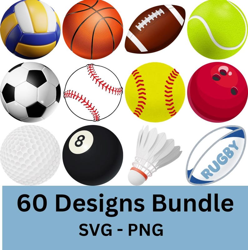 Sports Balls Bundle, Sports Ball Svg, Sports Balls Clipart Bundle ...