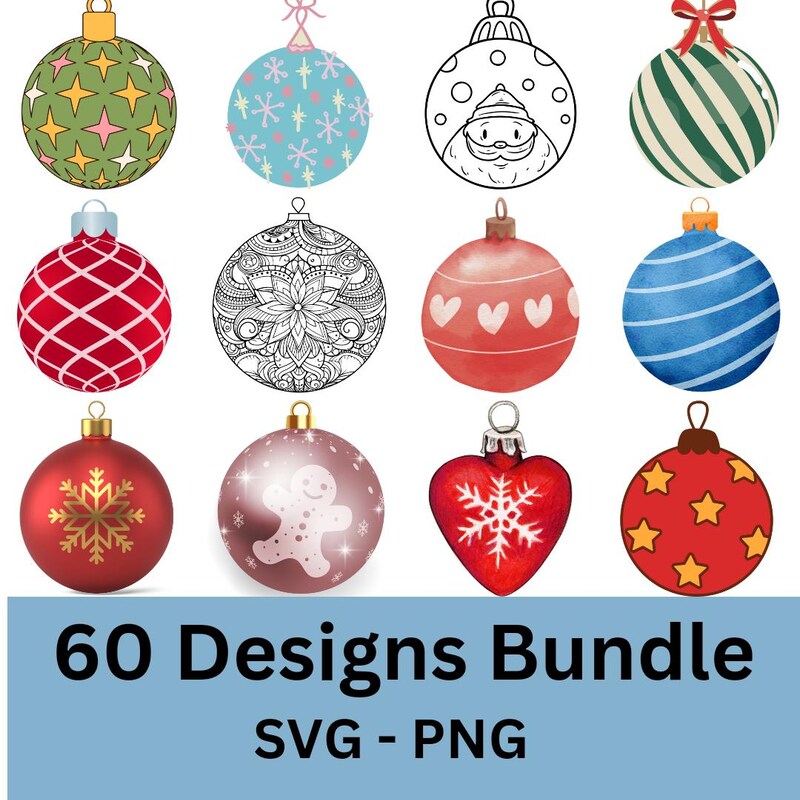 Christmas Balls Svg - Etsy