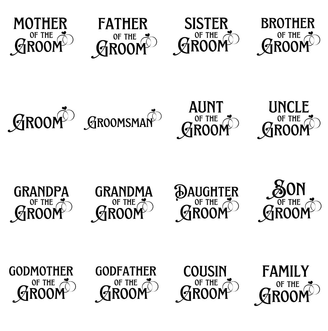 Family of the Groom SVG Bundle Wedding Role Svg Wedding Sign Svg ...