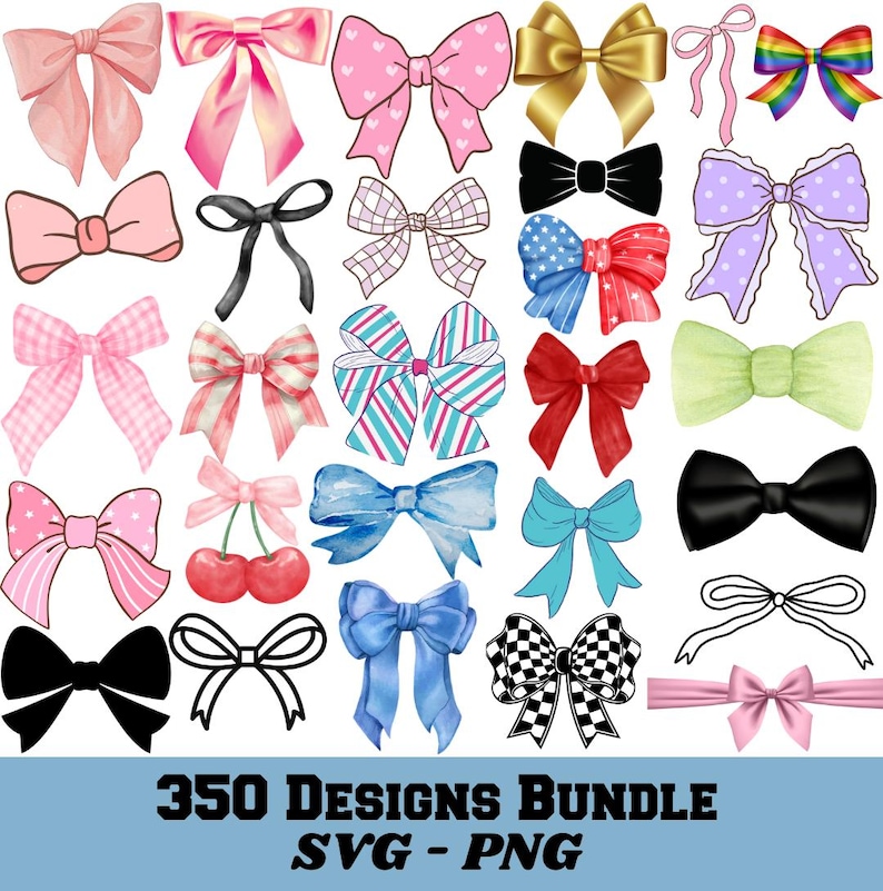 Boho Ribbon Svg Bundle, Coquette Bow Svg, Ribbon Svg, Bow Svg Png, Hair ...