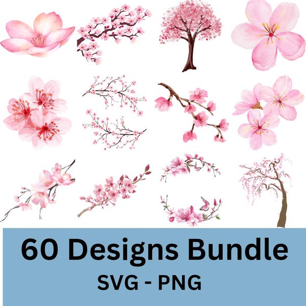 Blossom Tree Clipart - Etsy UK