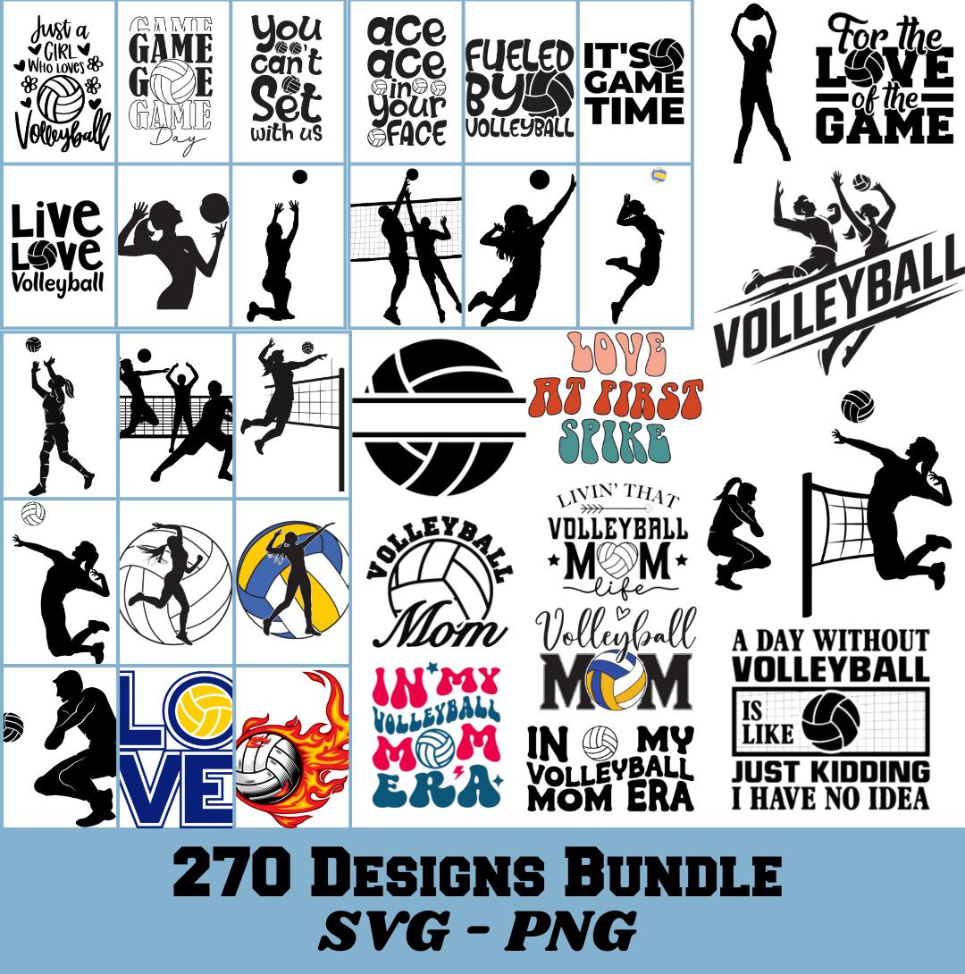 Volleyball Svg Bundle, Volleyball Clipart, Volleyball Silhouette ...