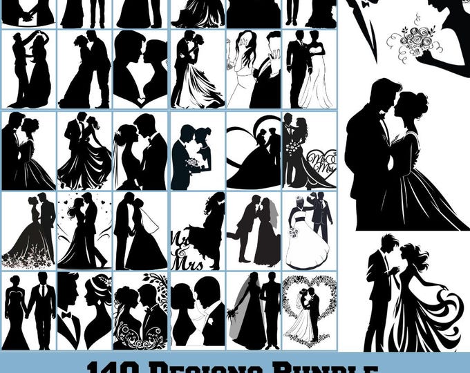 Wedding Couple Svg, Bride and Groom Svg, Wedding Heart Svg, Wedding ...