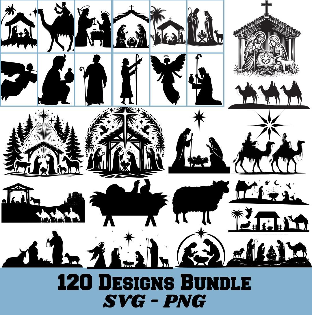 Krippe SVG, Krippe Clipart, Krippe SVG Bundle, Krippe Silhouette ...