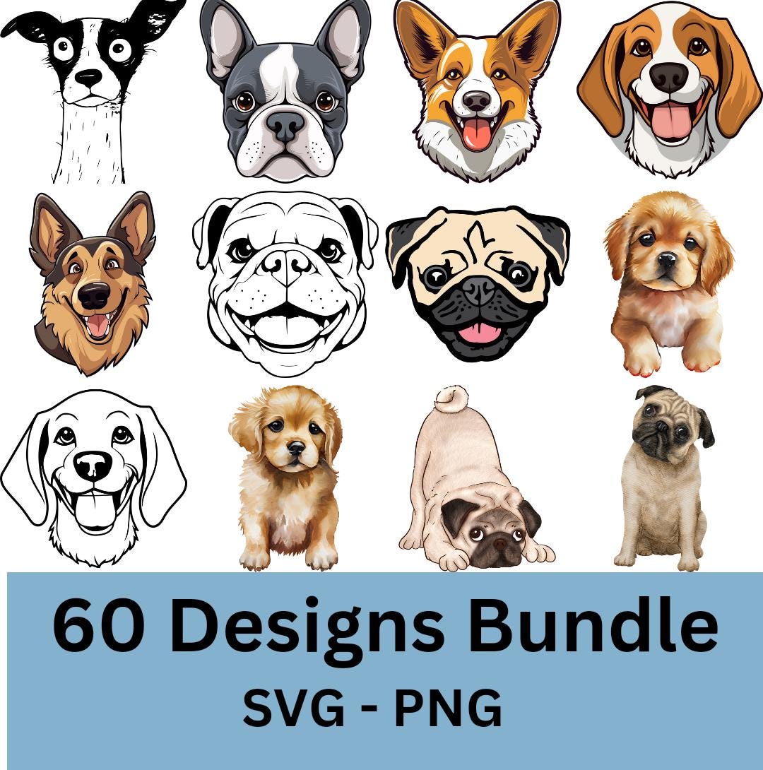 Dogs Svg Bundles, Dogs Png Bundle, Dogs Cricut, Dogs Vector, Dog Cut ...