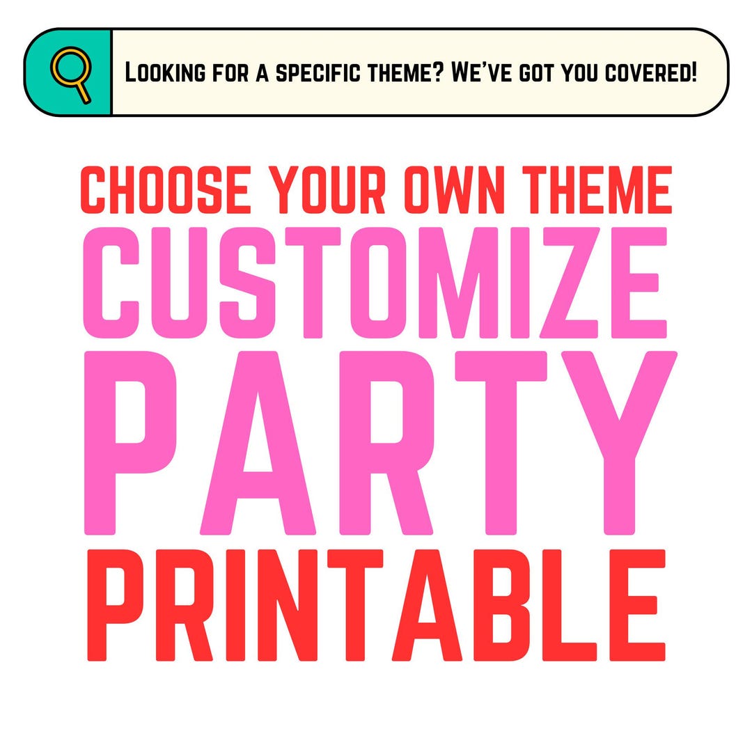 Custom Personalize Editable Party Favor, Custom Birthday Party, Custom ...