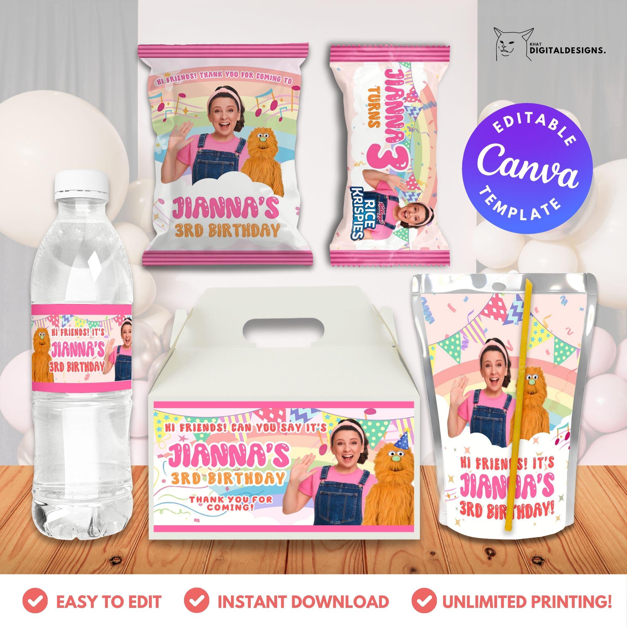 5in1 Editable Ms Rachel Party Favor Bundle, Ms Rachel Chip Bags, Ms ...