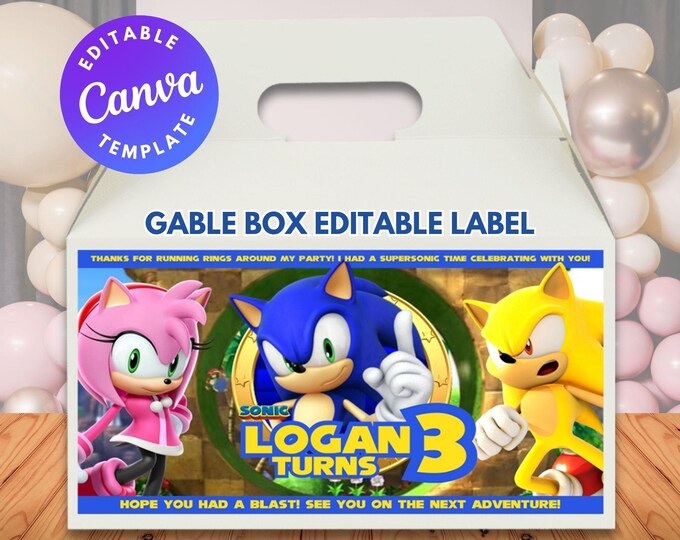 Sonic Gable Boxes Sonic the Hedgehog Sonic Party Boxes Sonic Party ...