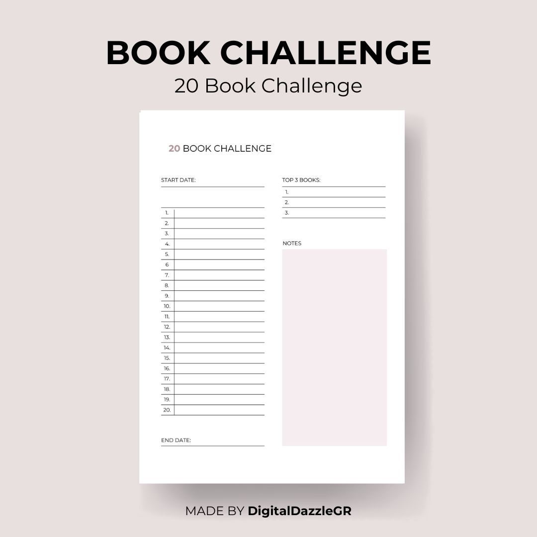 Book Challenge | 20 Book Challenge | Book Lover's Page | Vote Fot Top ...