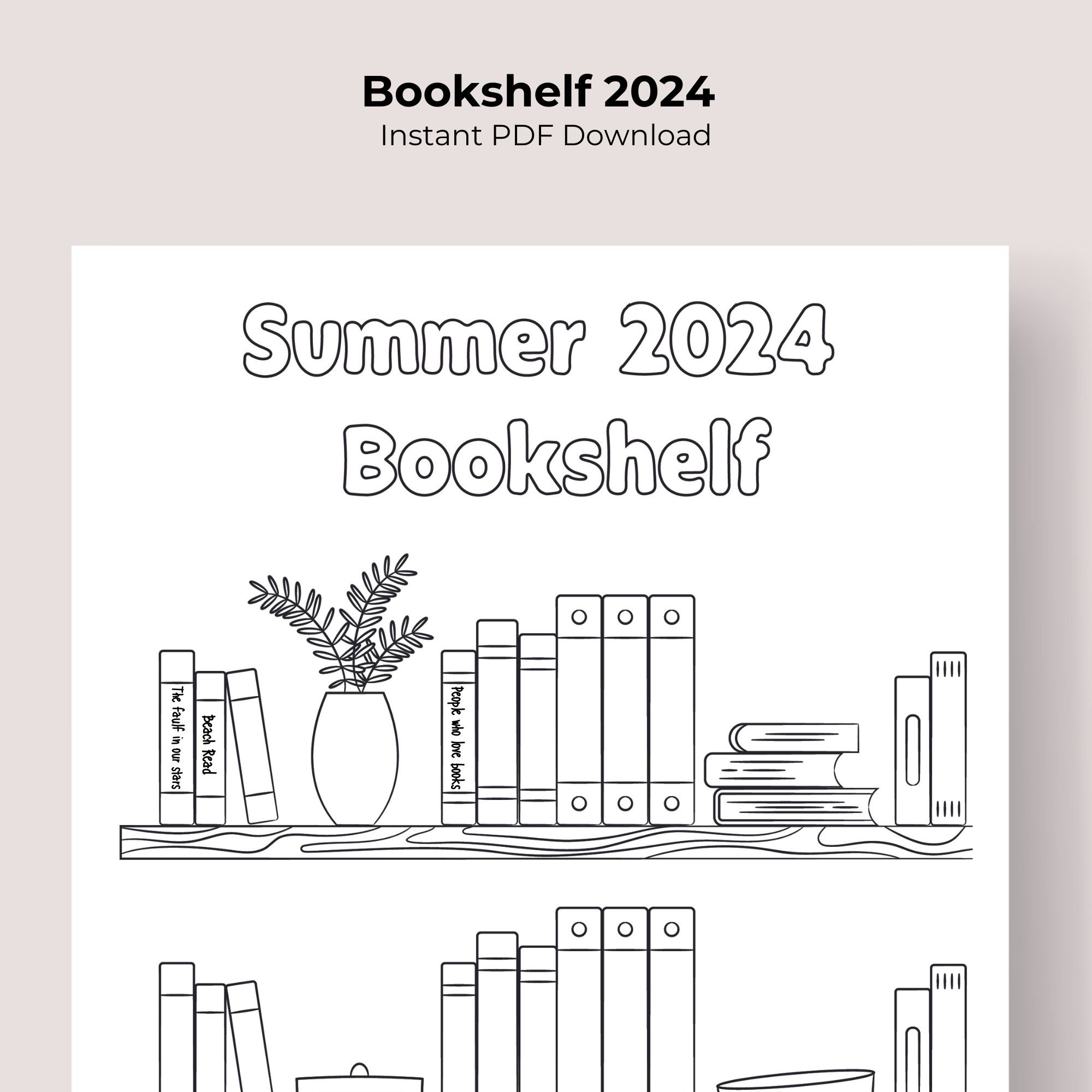 Summer 2024 Bookshelf | Printable and Digital | 2 Sizes A4 and US ...