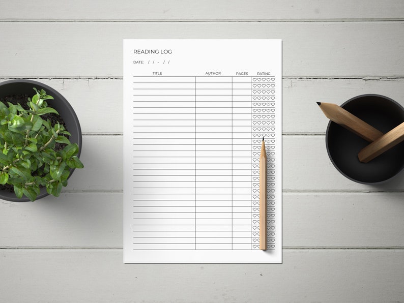 Reading Log Printable and Digital | Book Log | Book Lover's Agenda ...