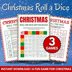 Christmas Roll A Dice Game, Christmas Gift Exchange Game, Christmas ...