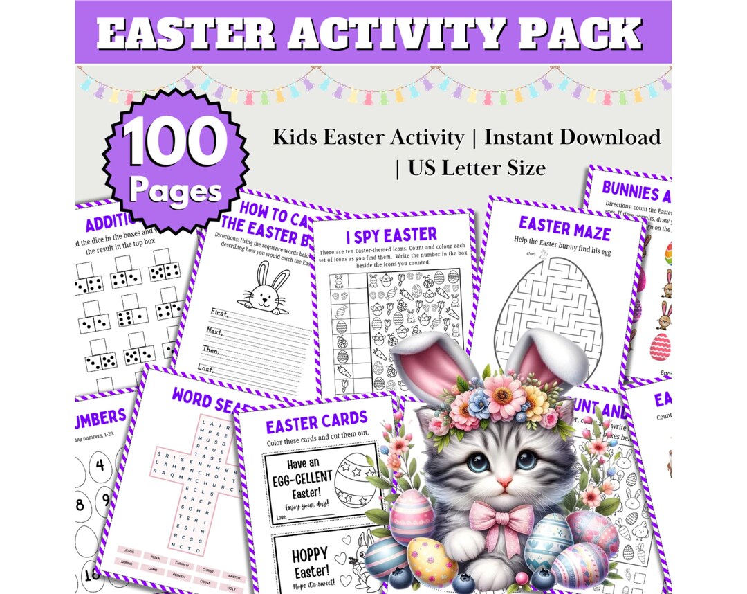 100 Easter Activity Bundle, Printable Easter Activities, Easter ...