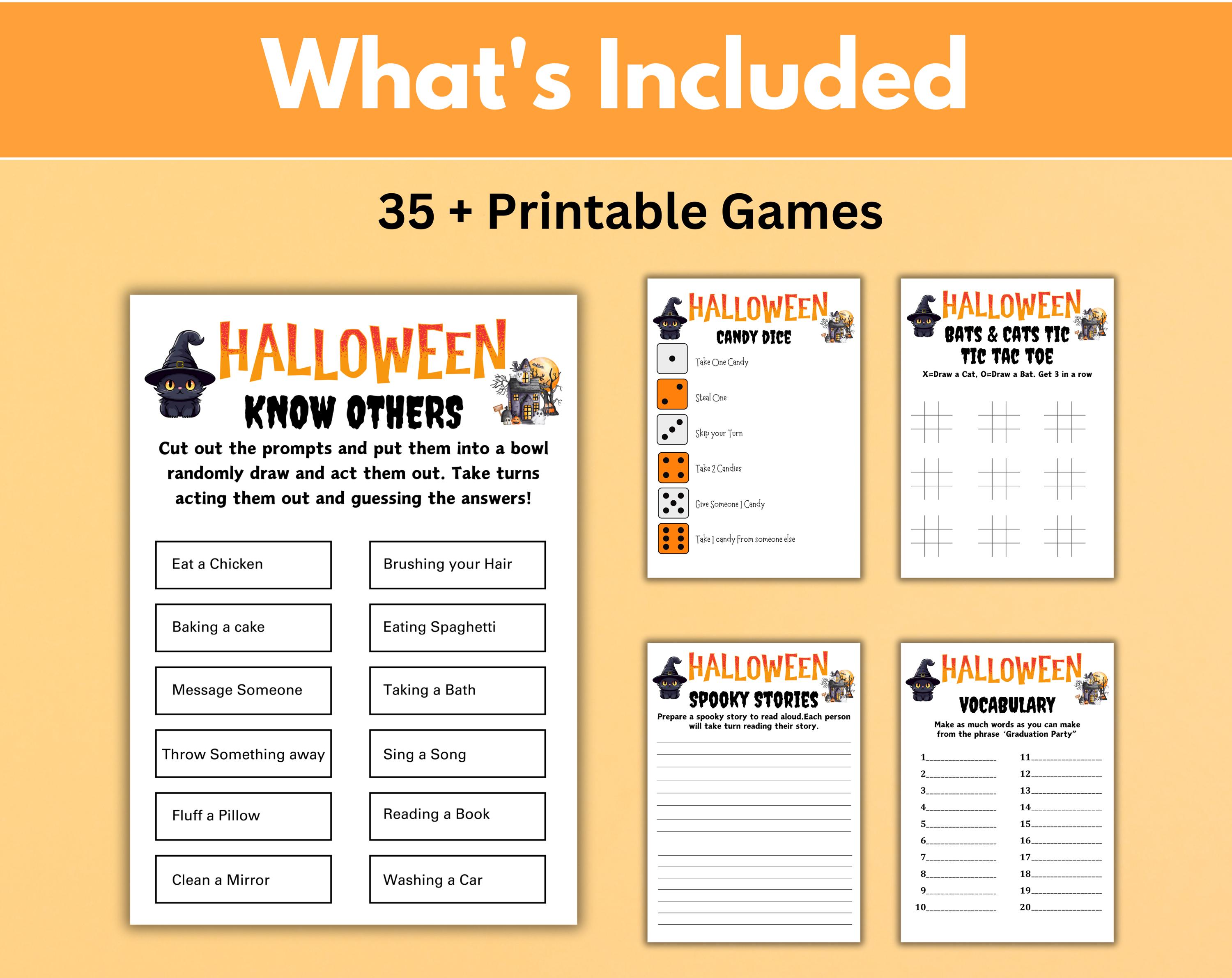 40 + Halloween Party Games Bundle, Halloween Games for Kids Teens and ...