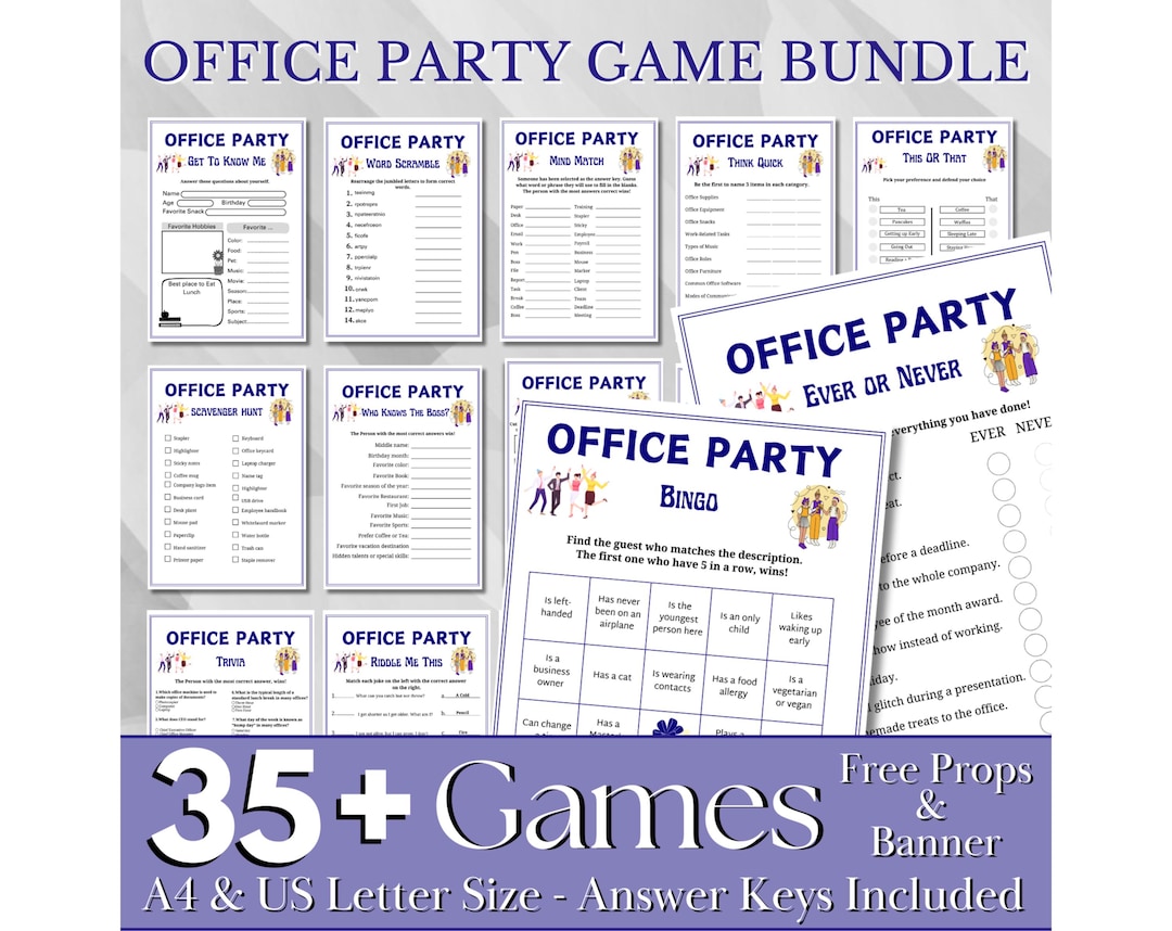 35 + Office Party Games Bundle, Team Building Games, Staff Appreciation ...