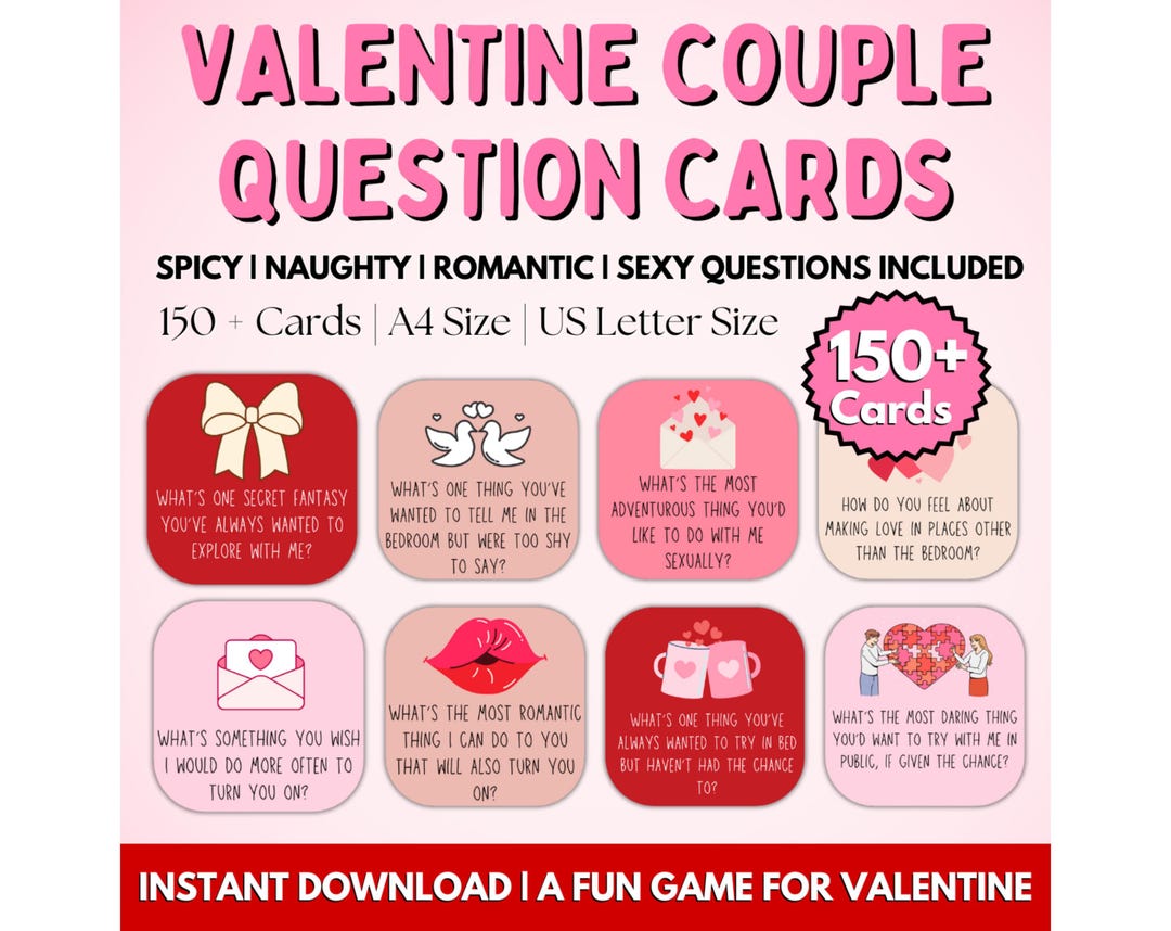 Couple Questions Card Game, Valentines Couple Drinking Game, Couples ...