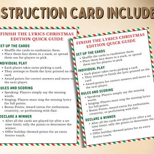 Christmas Finish the Lyrics, Christmas Song Trivia Game, Finish the ...