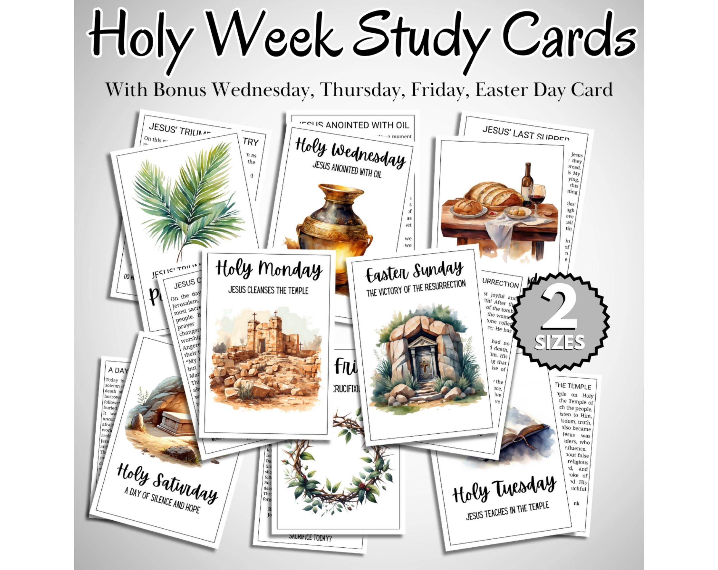 Holy Week Study Cards, Holy Week Countdown, Holy Week Story Card ...