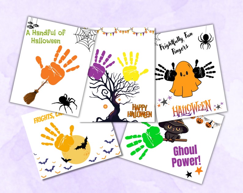 30+ Halloween Handprint Crafts Bundle, Finger Print Craft Keepsake ...
