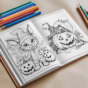 80 + Halloween Coloring Book for Kids, Spooky Season Coloring Pages ...