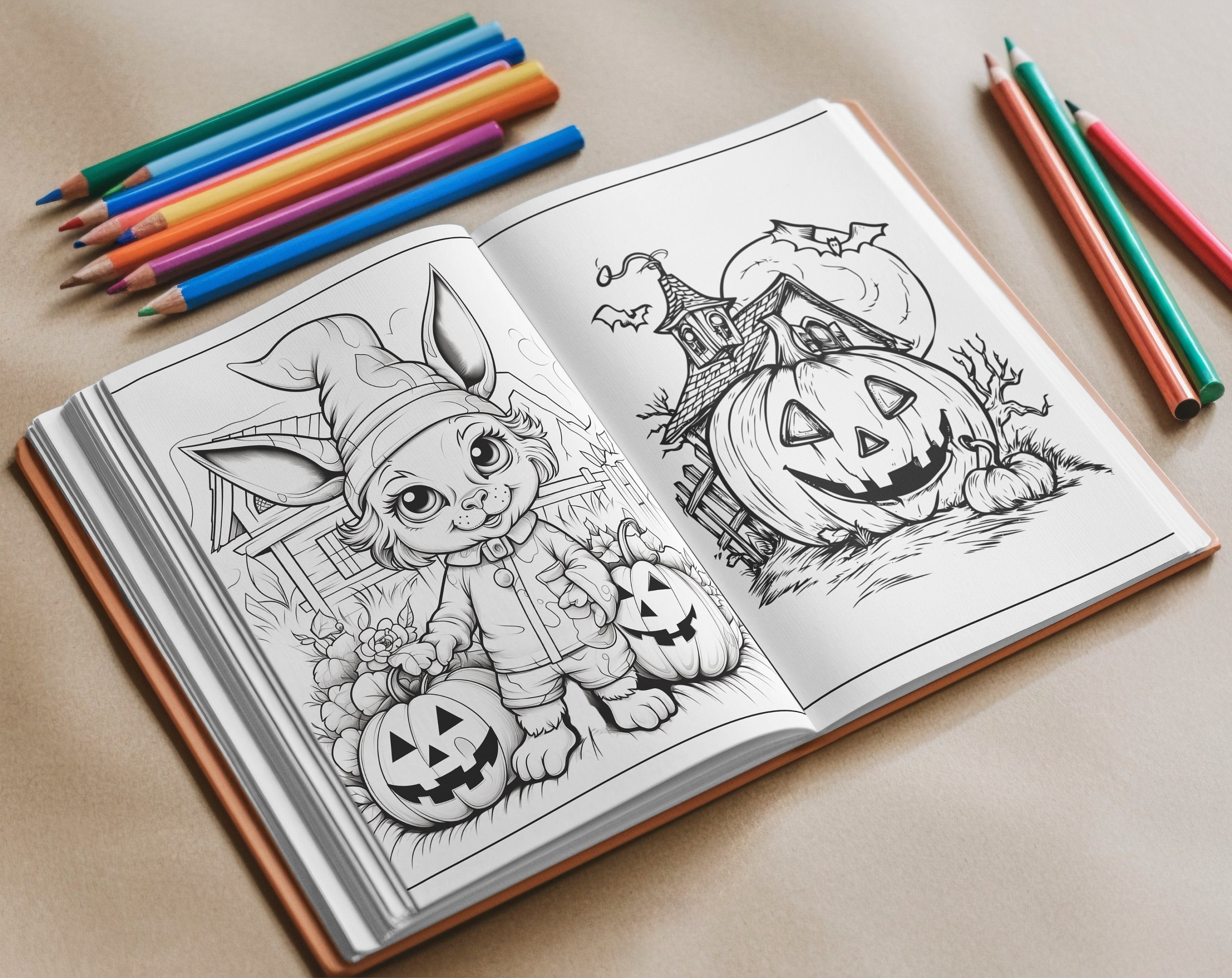80 + Halloween Coloring Book for Kids, Spooky Season Coloring Pages ...