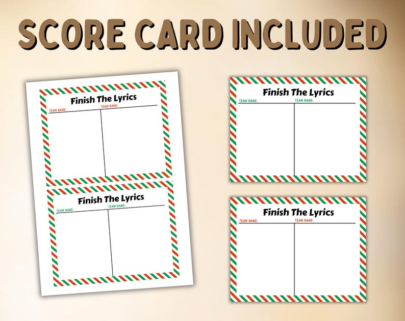 Christmas Finish the Lyrics, Christmas Song Trivia Game, Finish the ...