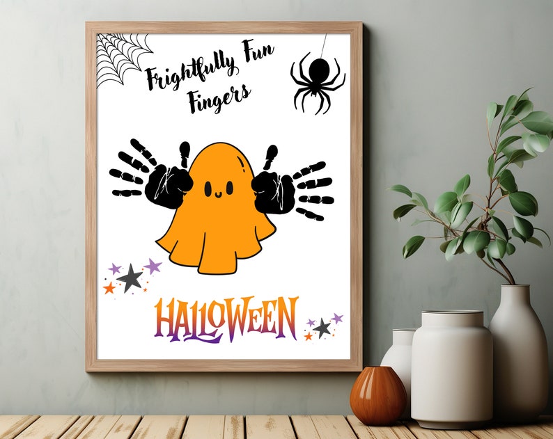 30 Halloween Handprint Crafts Bundle, Finger Print Craft Keepsake ...