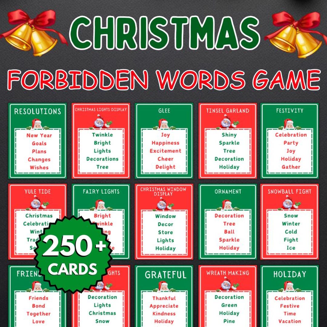 Christmas Taboo Game, Christmas Forbidden Word Game, Holiday Taboo ...