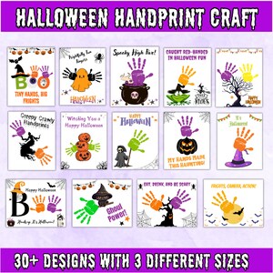 30+ Halloween Handprint Crafts Bundle, Finger Print Craft Keepsake ...