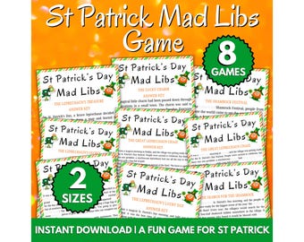 St Patrick's Day Mad Libs, St Patrick's Day Party Game, Mad Lib Game ...