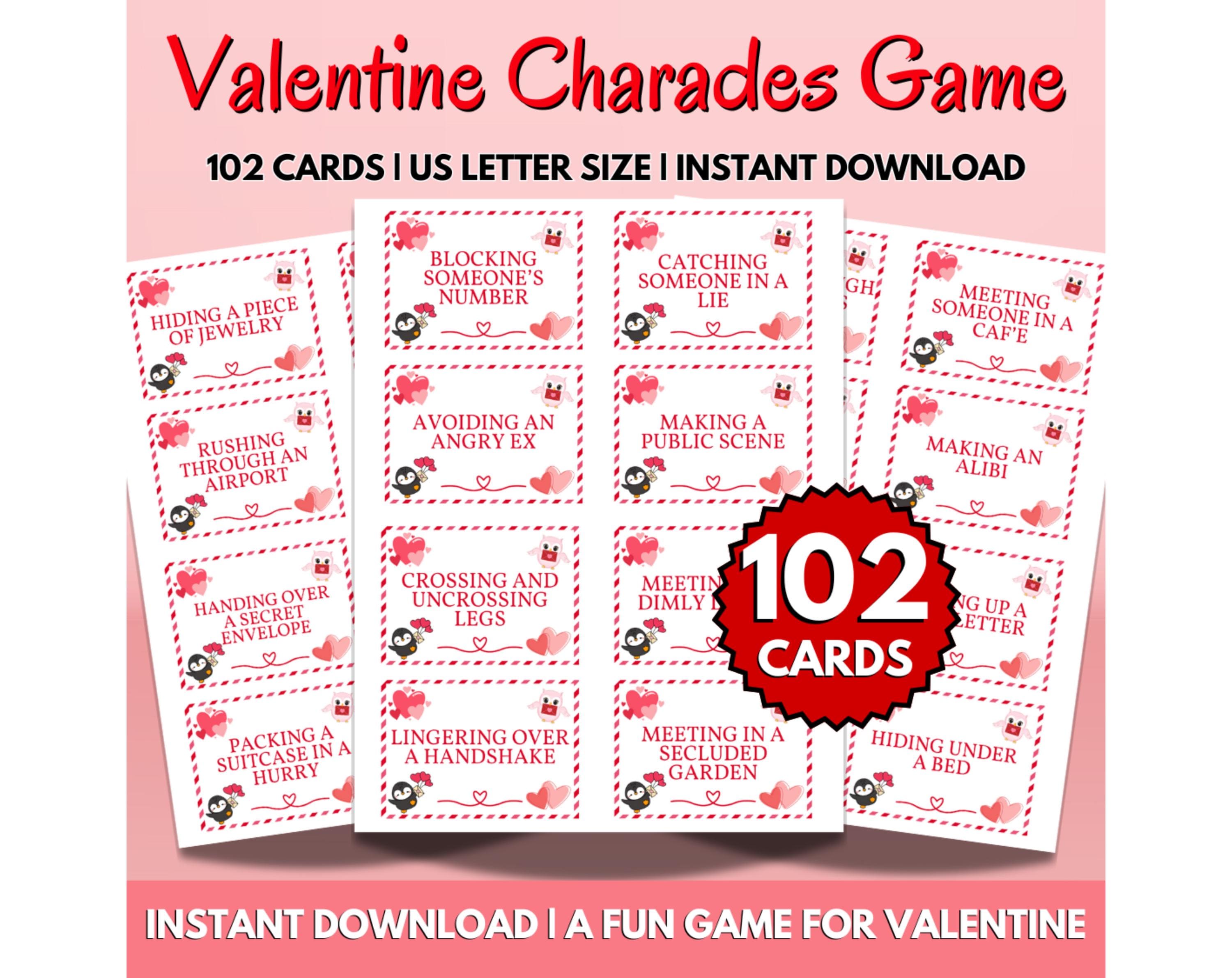 102 + Valentine Charades Game, Printable Valentines Party Game ...
