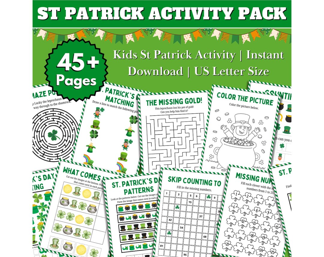 45 + St Patrick's Kids Activity Bundle, St Patricks Day Activities ...