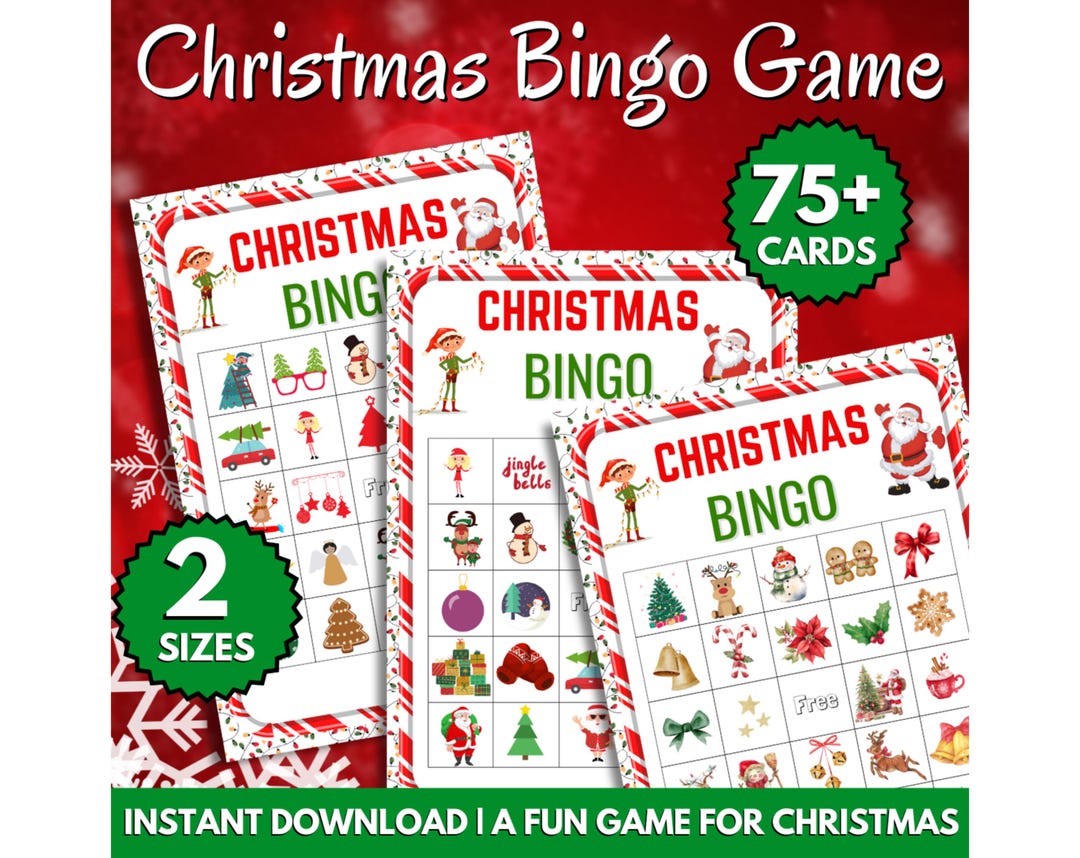 75+ Christmas Bingo Game, Christmas Party Game, Christmas Bingo Cards ...