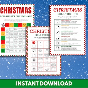 Christmas Roll A Dice Game, Christmas Gift Exchange Game, Christmas ...