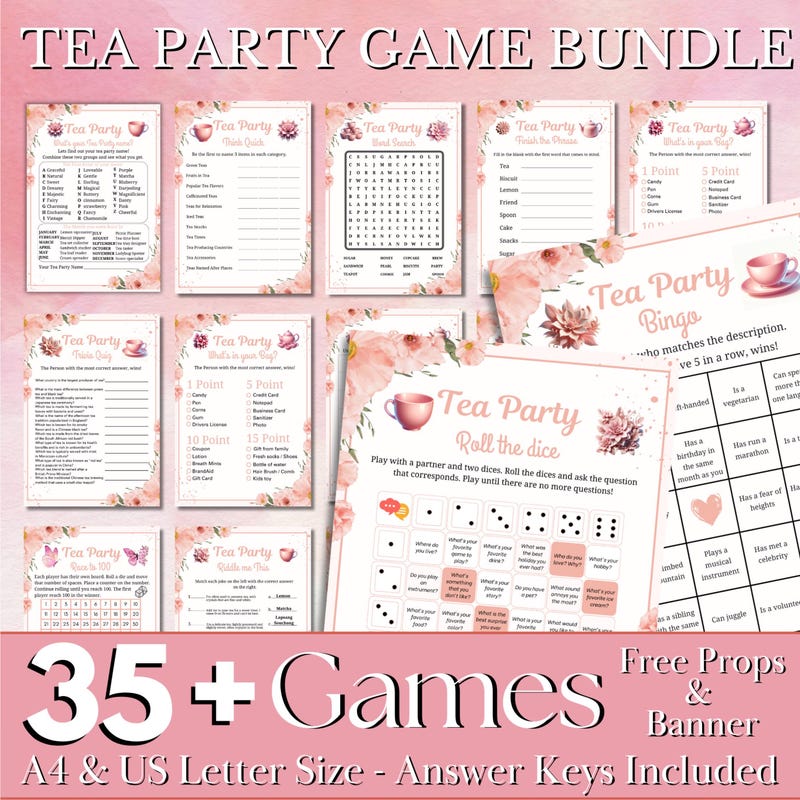 Tea Party Games - Etsy