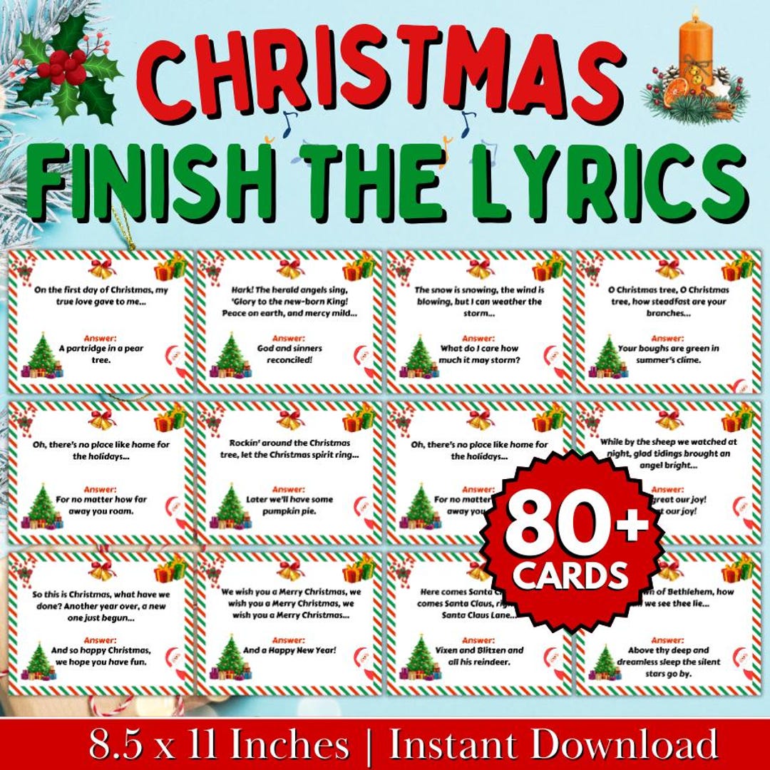 Christmas Finish the Lyrics, Christmas Song Trivia Game, Finish the ...