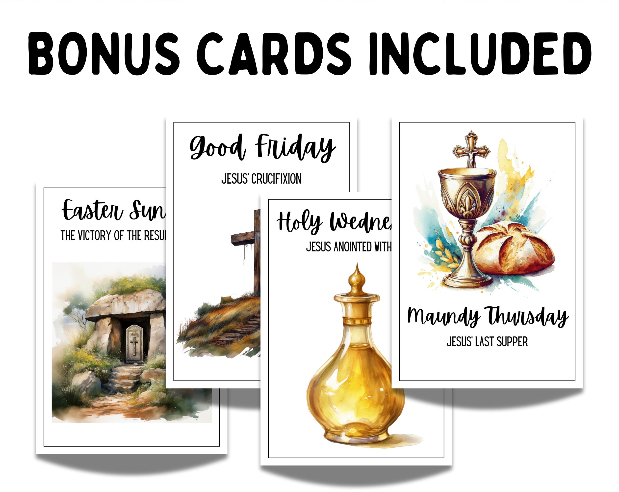 Holy Week Study Cards, Holy Week Countdown, Holy Week Story Card ...
