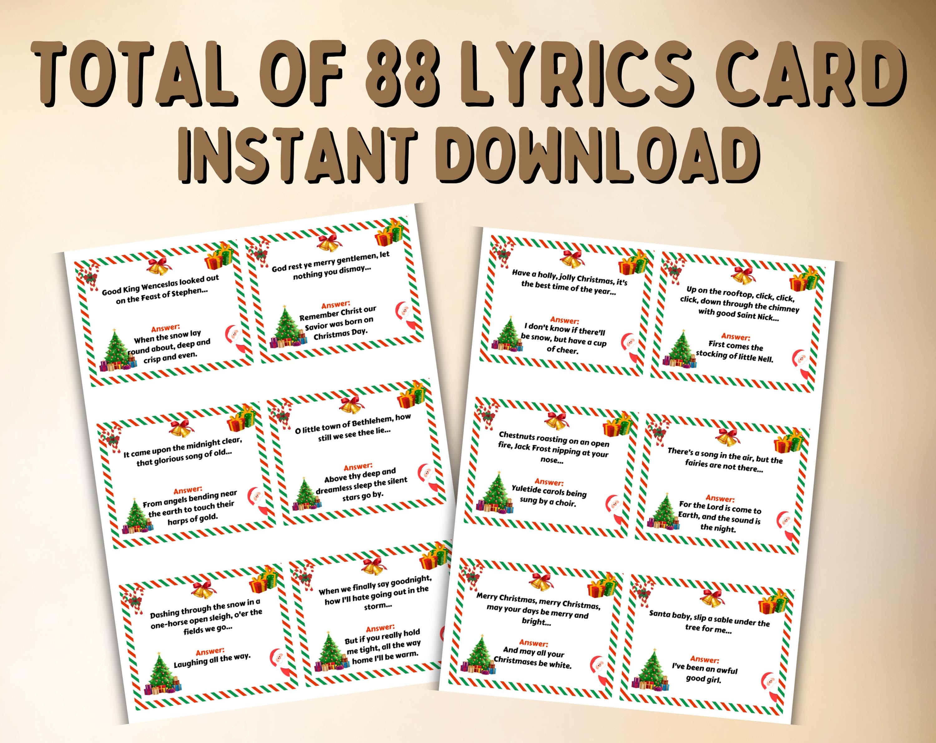 Christmas Finish the Lyrics, Christmas Song Trivia Game, Finish the ...