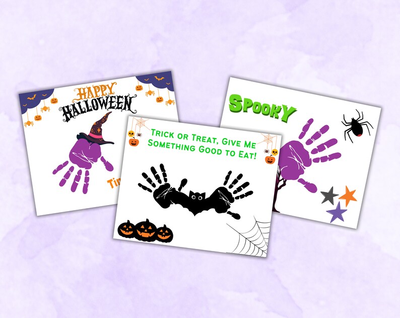 30+ Halloween Handprint Crafts Bundle, Finger Print Craft Keepsake ...