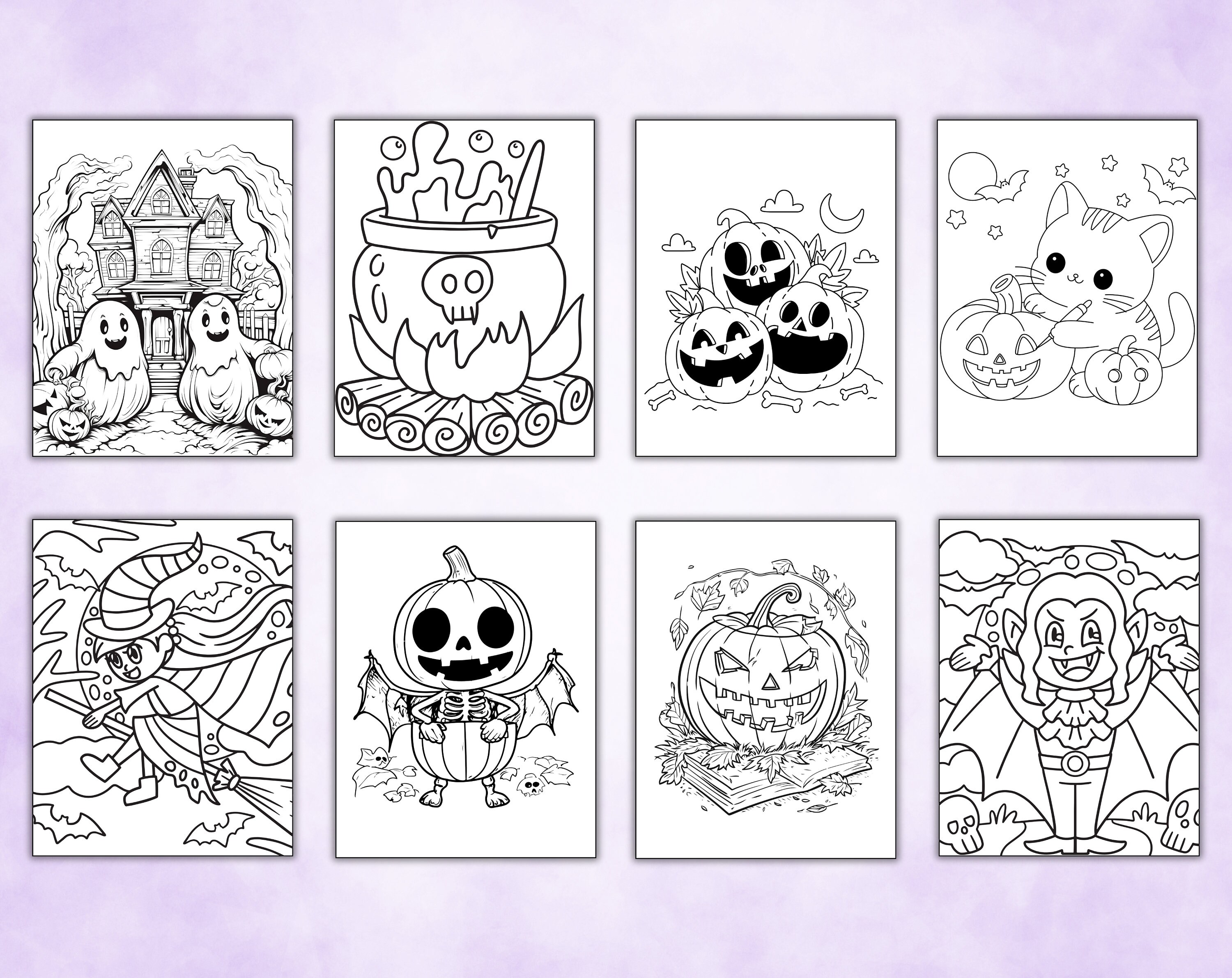 80 + Halloween Coloring Book for Kids, Spooky Season Coloring Pages ...