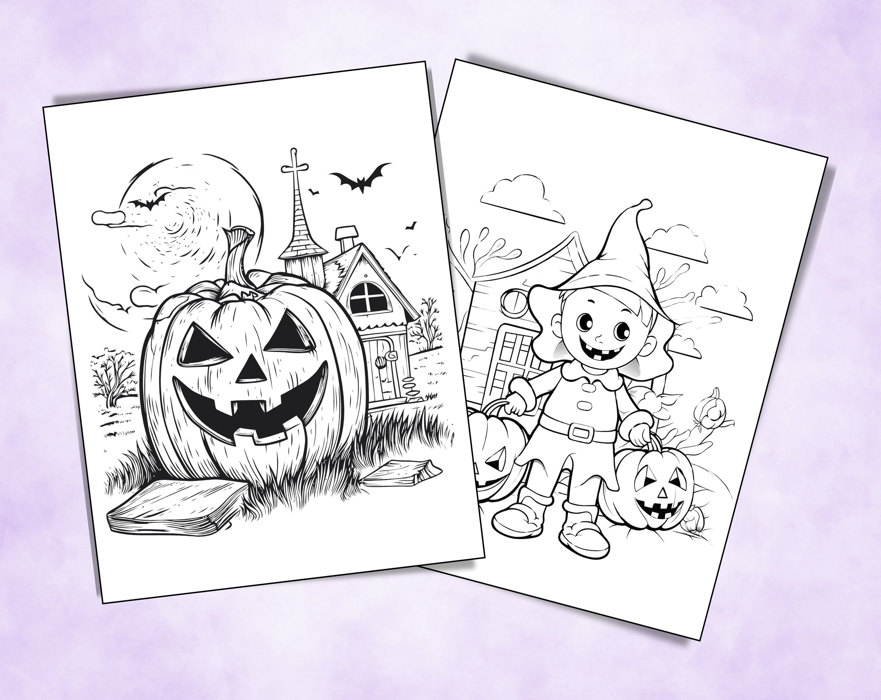 80 + Halloween Coloring Book for Kids, Spooky Season Coloring Pages ...