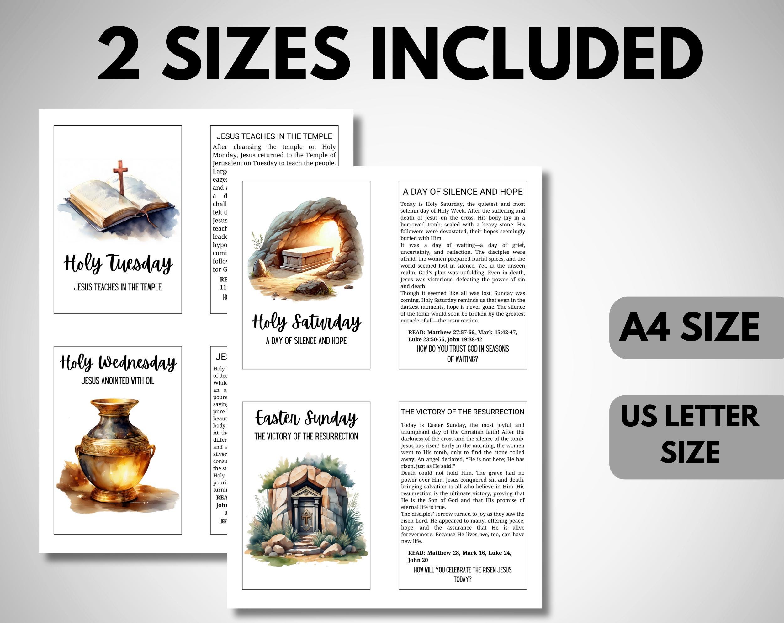 Holy Week Study Cards, Holy Week Countdown, Holy Week Story Card ...