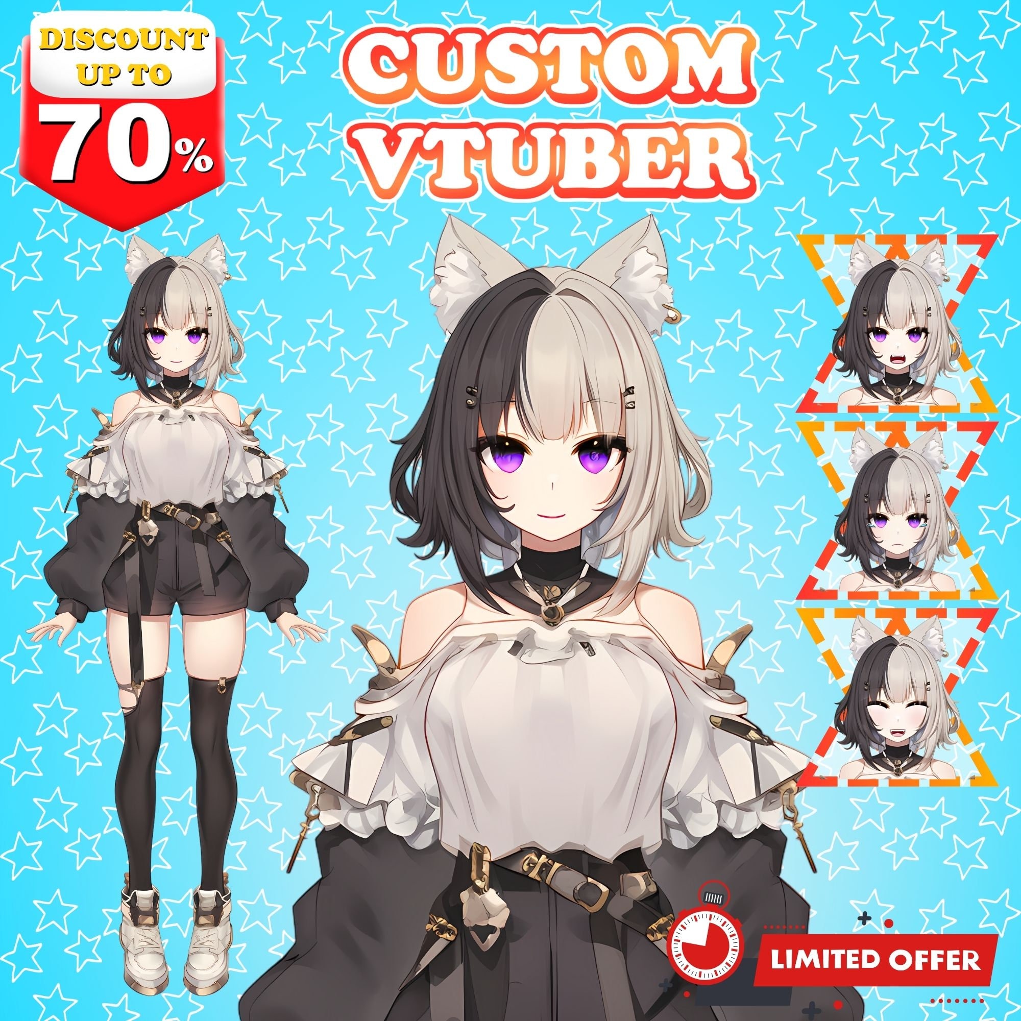 CUSTOM VTUBER MODEL Commercial Use, Vtuber Rigging, Vtuber Character ...