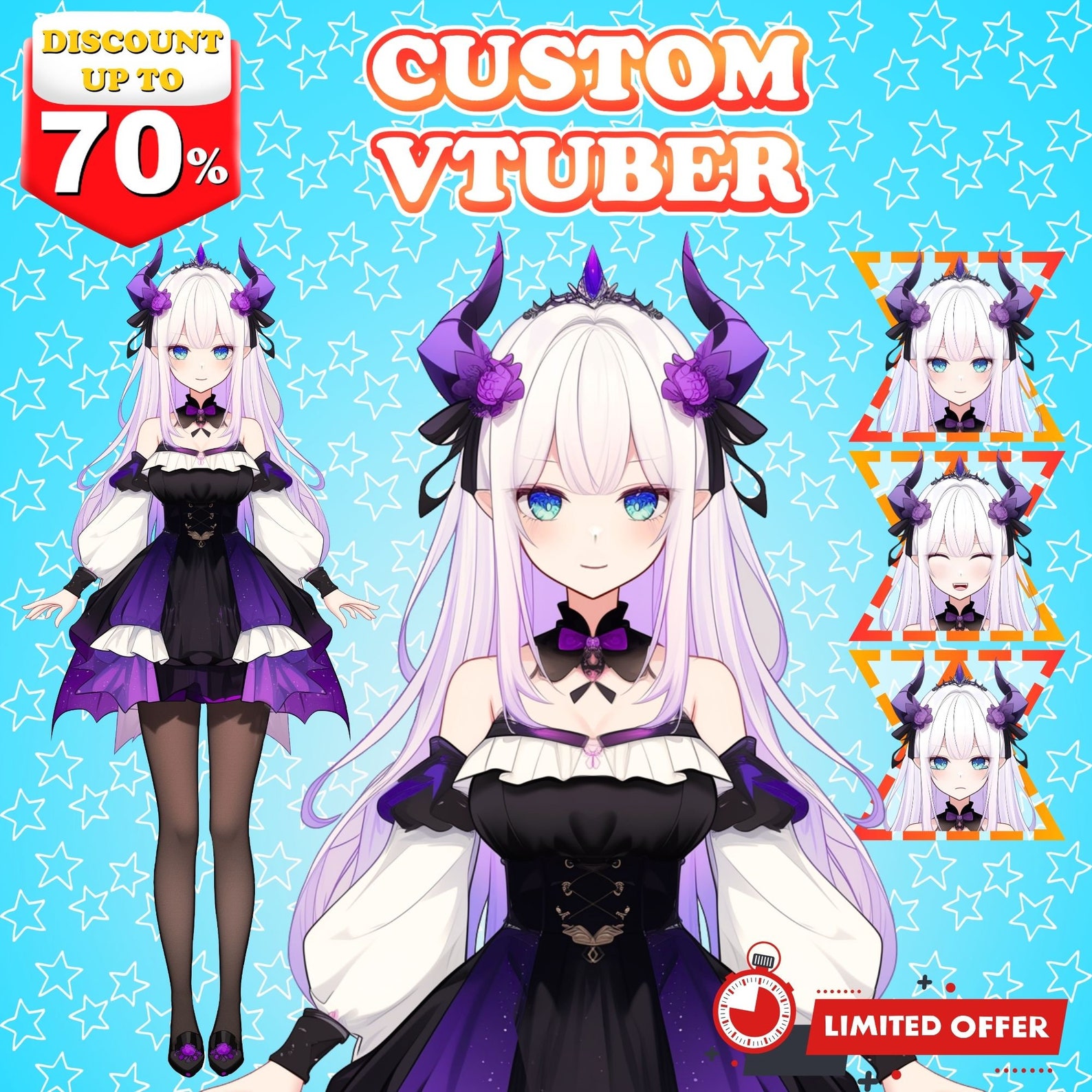 CUSTOM VTUBER MODEL Commercial Use, Vtuber Rigging, Vtuber Character, Live 2D Vtuber Streams ...