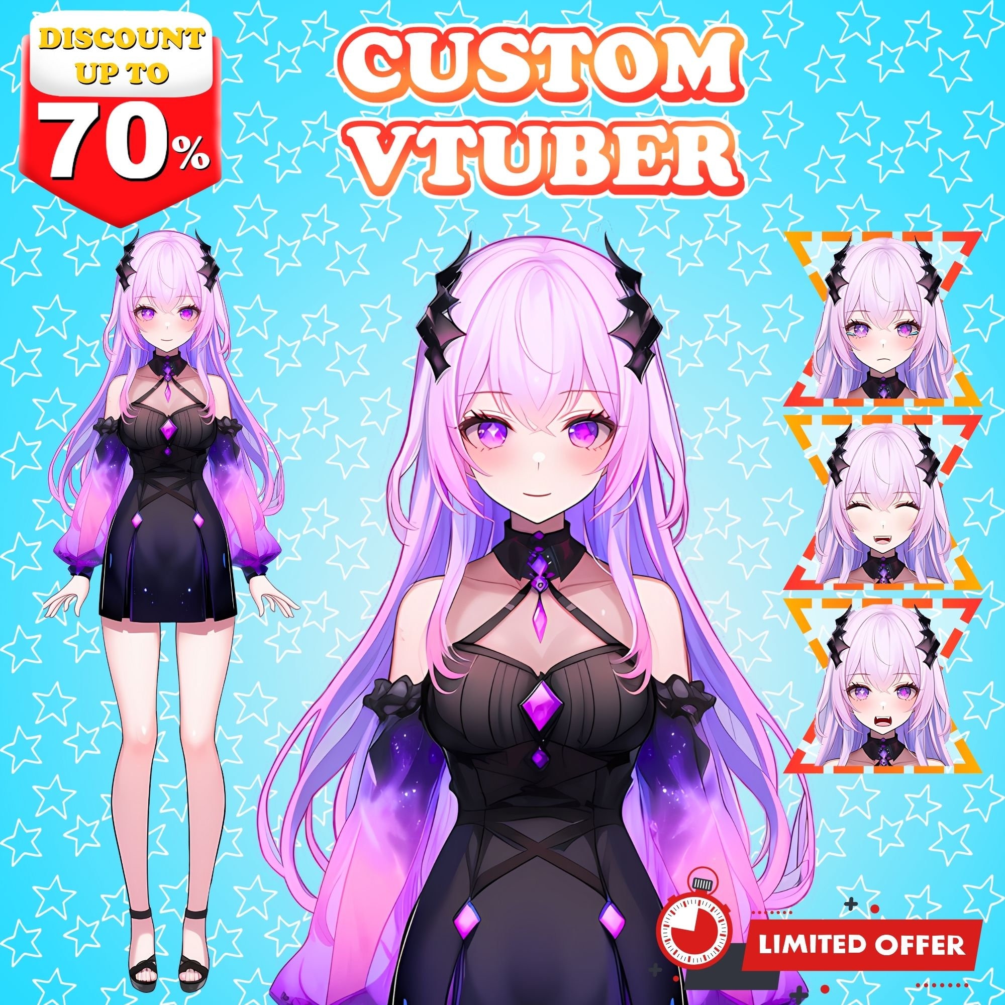CUSTOM VTUBER MODEL Commercial Use, Vtuber Rigging, Vtuber Character ...