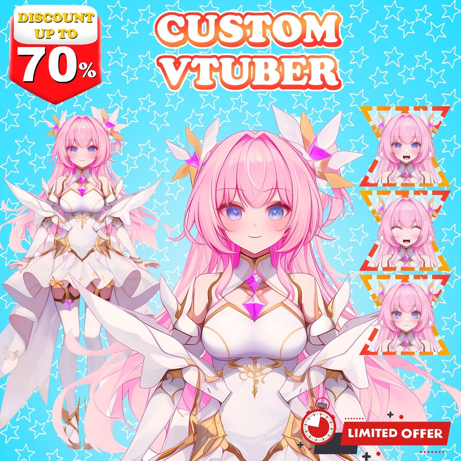 CUSTOM VTUBER MODEL Commercial Use, Vtuber Rigging, Vtuber Character, Live 2D Vtuber Streams ...
