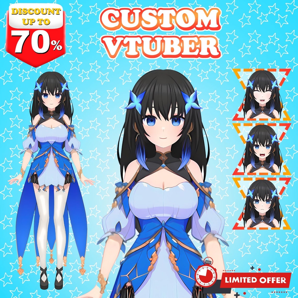 CUSTOM VTUBER MODEL Commercial Use, Vtuber Rigging, Vtuber Character, Live 2D Vtuber Streams ...