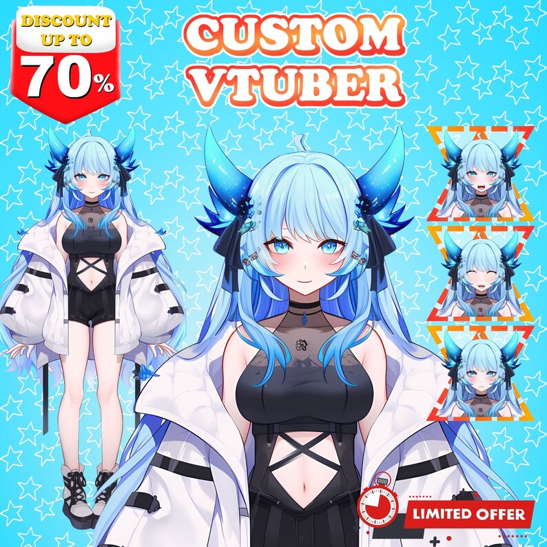 CUSTOM VTUBER MODEL Commercial Use, Vtuber Rigging, Vtuber Character ...